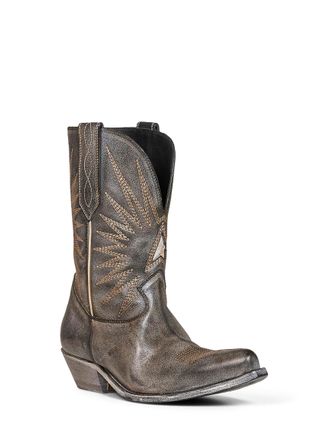 Golden Goose Womens Boots Wish Star Leather Grey Calf