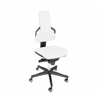 Dauphin Industry IS2011 Tec Profile, Industrie Bürostuhl für Produktion/Werkstatt/Labor/individuell anpassbar (Silvertex: Reinweiß, Hygiene-Sensitiv)