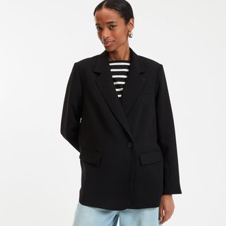 La Redoute Collections Blazer Long Coupe Oversize Boutonnage Asym&eacute;trique