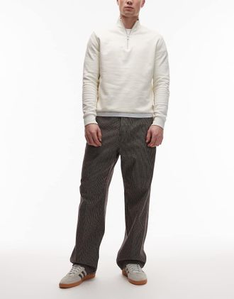 Obey Klassische weite Jeans aus Denim mit Schottenkaromuster in Braun-Brown