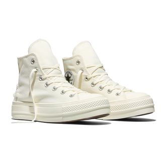 Converse Sneaker CONVERSE CHUCK TAYLOR ALL STAR LIFT PLATFOR, Damen, Gr. 37,5, egret, egret, schwarz, Textil, Schuhe Sneaker