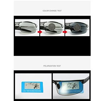 Generic Lunettes de Soleil de Conduite Polaris&eacute;es &agrave; Couleur Changeante pour Hommes, pour le Cyclisme de Jour et de Nuit, la Course &agrave; Pied, Monture L&eacute;g&egrave;re en A