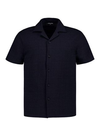 Strellson Herren Kurzarmhemd blau Jersey