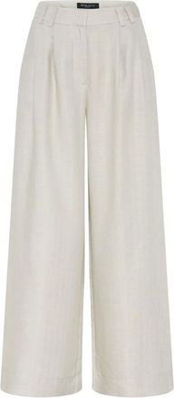 Bruuns Bazaar Femme, Pantalons, Beige, Taille: 46 FR Wide Pantalons