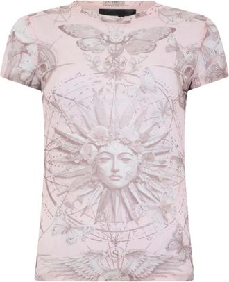 Philipp Plein Femme, Sport, Rose, Taille: 42 FR T-Shirt Tulle Pure Fit Tatouage Papillon