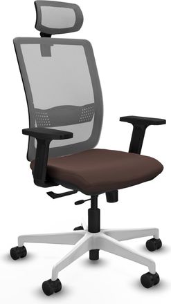 Piqueras y Crespo Ergonomischer Stuhl mit Haches Lendenwirbelst&uuml;tze mit 2D-Armlehnen und Kopfteil, h&ouml;henverstellbar und neigbar. Ausgestattet mit Syncro/Traslack und in