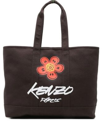 Kenzo Shopper & Totes - Spacious Dark Brown Cotton Canvas Tote - Gr. unisize - in Schwarz - f&uuml;r Damen