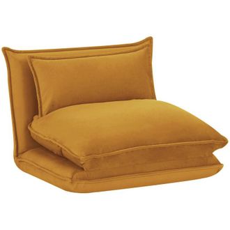 DRAWER Drawer - Chauffeuse convertible 1 place en velours - Jaune moutarde - nala