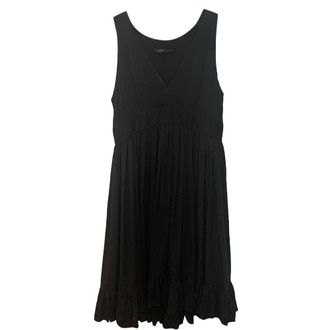 Balenciaga Black Draped Silk Dress Size S