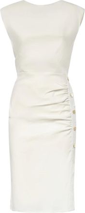 Pinko Pinko, Femme, Robes, Blanc, Taille: 38 FR Alissa Abito Lino Stretch