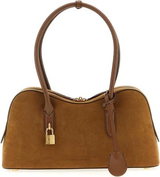 Stella McCartney Suede Henkeltasche mit Schloss-Detail - - Bags - Damen - Braun - ONE SIZE
