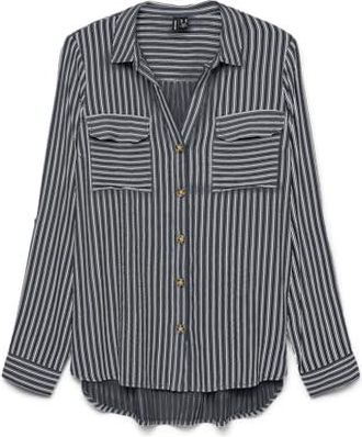 Vero Moda Vmbumpy L/S T-Shirt New WVN GA Noos, Encre Inde, Large Femmes