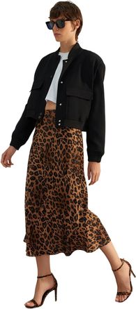 Trendyol Trendyol Damen Tier Midi Fisch Rock Skirt, Brown, 38 EU
