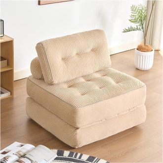 Generic 4-in-1-Schlafsofa, klappbares und wandelbares Schlafsofa mit Kissen, Design menschlicher K&ouml;rperkurven, Verwendung im Wohnzimmer(Beige)