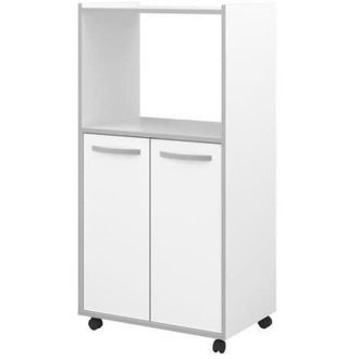 Les Tendances Les Tendances - Desserte de cuisine 60 cm blanche - 2 portes &agrave; fermeture magn&eacute;tique - Panneaux de particules 16 mm - Made in France