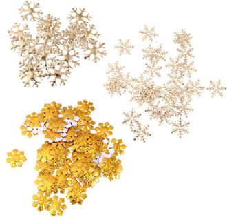 NUOBESTY 500 St&uuml;ck Weihnachtskonfetti Schneeflocken Dekorative Papierstreuung Gold 2-3cm f&uuml;r Winterdeko Hochzeit Party Tischdekoration