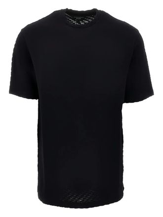 Emporio Armani Texturiertes T-Shirt - Schwarz