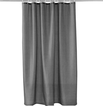 Douceur d'Intérieur Yaline Duschvorhang mit Haken (180 x 200 cm), Anthrazit, einfarbiger Polyester