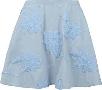 Rotate Rotate Birger Christensen, Femme, Shorts, Bleu, Taille: 36 FR Floral Mini Skirt