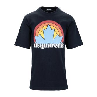 Dsquared2 Herren Grafik Baumwoll T-Shirt - - Tops - Herren - Schwarzk - L