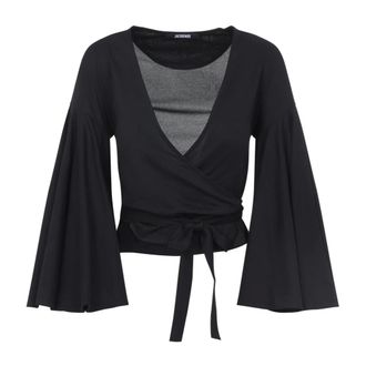 Jacquemus Femme, Blouses et Chemises, Noir, Taille: 40 FR Le Cache Coeur Ventadou Top