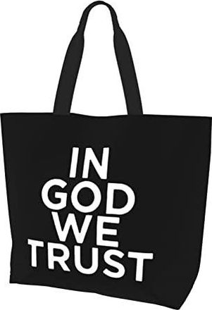 AOOEDM In God We Trust Sac &agrave; provisions r&eacute;utilisable en toile pour femme