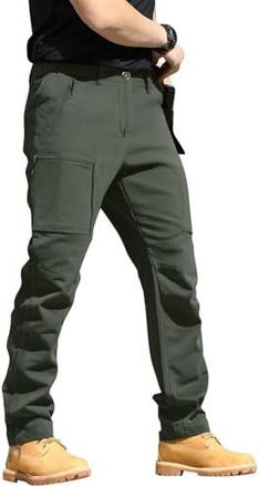 Generic Pantalon tactique de randonn&eacute;e pour homme - Pantalon cargo imperm&eacute;able Baggy Softshell &agrave; s&eacute;chage rapide Pantalon extensible taille &eacute;lastique Pantalon 