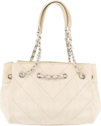 Chanel Sac bandouli&egrave;re Pre-owned en toile - Femme - Pre-owned - Beige - Taille: ONE Size