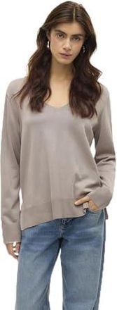 Vero Moda VMSILJE LS Pull à col en V GA Noos, Jupe Moon., M