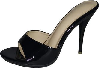 Miyoopark Mules sexy pour femmes Chaussures pantolettes avec talon aiguille Sandales mules d&eacute;t&eacute;, Noir, 40 EU