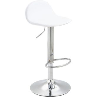 Clp Tabouret de cuisine en cuir eco avec pivot et pas r&eacute;glables dans diff&eacute;rentes couleurs Couleur : Blanc