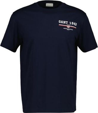 GANT Graphic SS T-Shirt, Bleu Nuit, XXL Hommes