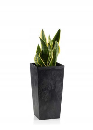 HowHomely Blumentopf Schwarz 47 x 25 x 25 cm Pflanzkübel Groß Außen - Blumenkübel mit Pflanzkübel Einsatz - Pflanzkübel Rechteckig Betonoptik für Wohnzimmer ode