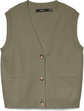 Vero Moda Neck Button Vmsaba SL Veste boutonnée à col en V, Bleu Sarcelle, XL Femme