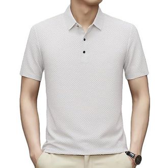 Generic Promptandia Chemise &agrave; manches courtes pour homme, respirante, confortable, confortable et cool en soie glac&eacute;e pour homme, blanc, 3XL