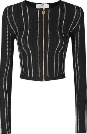 Elisabetta Franchi Cardigan en maille - Femme - Pulls - Noir - Taille: 40 FR