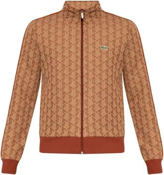 Lacoste Homme, Sweatshirts et sweats &agrave; capuche, Brun, Taille: M Paris Veste de surv&ecirc;tement zipp&eacute;e en jacquard