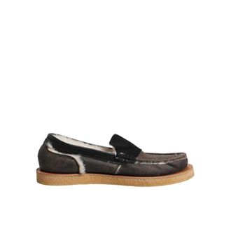 Dolce & Gabbana Braun Wei&szlig;e Lederloafer mit Gummisohle - - Shoes - Herren - Braun - 42 EU
