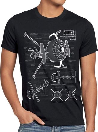 style3 Future Comet Herren T-Shirt Captain, Gr&ouml;&szlig;e:3XL, Farbe:Schwarz