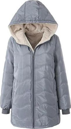 Generic Vestes pour femmes 2026 Veste &agrave; carreaux en velours dagneau d&eacute;contract&eacute;e coupe ajust&eacute;e fermeture &eacute;clair couleur unie garde au chaud manteau &agrave; manches 