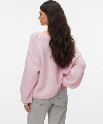 Vero Moda Strickpullover VMMAYBE LS 2WAY V-NECK PULLOVER NOOS Kunstfaser, locker geschnitten, V-Ausschnitt
