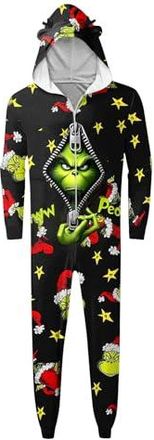 Generic Le Grinch Pyjama Noel Famille De Grinch Ensembles Femme Homme Coton Chaud Et Doux Costume Ensemble Couple Deguisement Garcon Noël Adulte The Enfant Ve