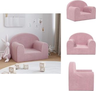 vidaXL Vidaxl - Canap&eacute; pour enfants rose peluche douce - Canap&eacute; Enfant - Canap&eacute; B&eacute;b&eacute; - Mobilier Enfant - Meubles Pour Chambre Denfant - Jouet Enfant