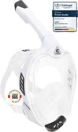 Cressi Bali Vollgesichts-Schnorchelmaske - Co2 Sicher, Ultraklare Polycarbonat-Linse, Taucherbrille Erwachsene mit Schnorchel