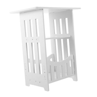 Valiclud Moderner Beistelltisch mit Regal Mini Aufbewahrungsschrank Vielseitig für Wohnzimmer Schlafzimmer Kleine Räume Praktisch und Platzsparend