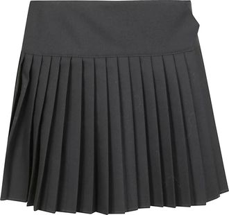 Off-white Femme, Jupes, Noir, Taille: 38 FR Big Bookish Logo Pleated Skirt