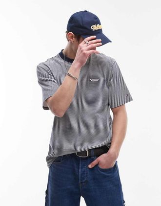 Tommy Hilfiger Monotype - T-Shirt in Marineblau gestreift