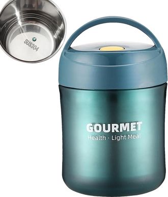 Generic Isolierte Lebensmitteldose mit Edelstahlgriff, 500 ml, vakuumisoliert, auslaufsicher, Aufbewahrungsbeh&auml;lter