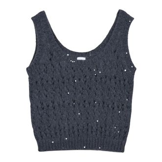 Eleventy Traforato Top - - Tops - Damen - Grau - S