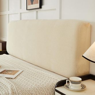 Generic Robuster dehnbarer Bettkopfteil Bezug Cord &Uuml;berzug in minimalistischer staubdichter und gepolsterter Ausf&uuml;hrung Kopfteil Bezug Protector f&uuml;r Doppelbet